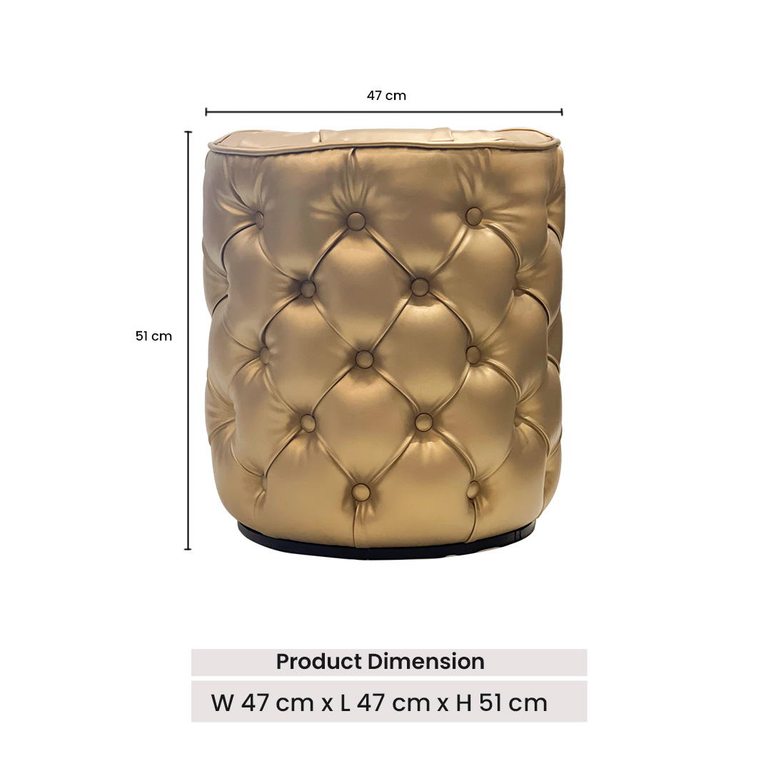 Product - Gold Button Tufted Pouf