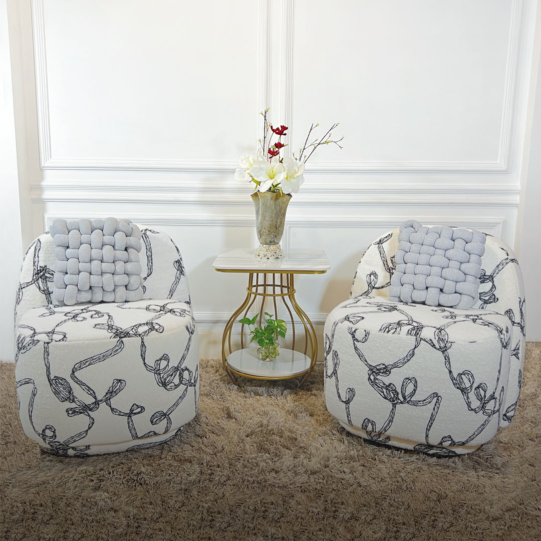 Product - Swivel Armchair (White Swirl)